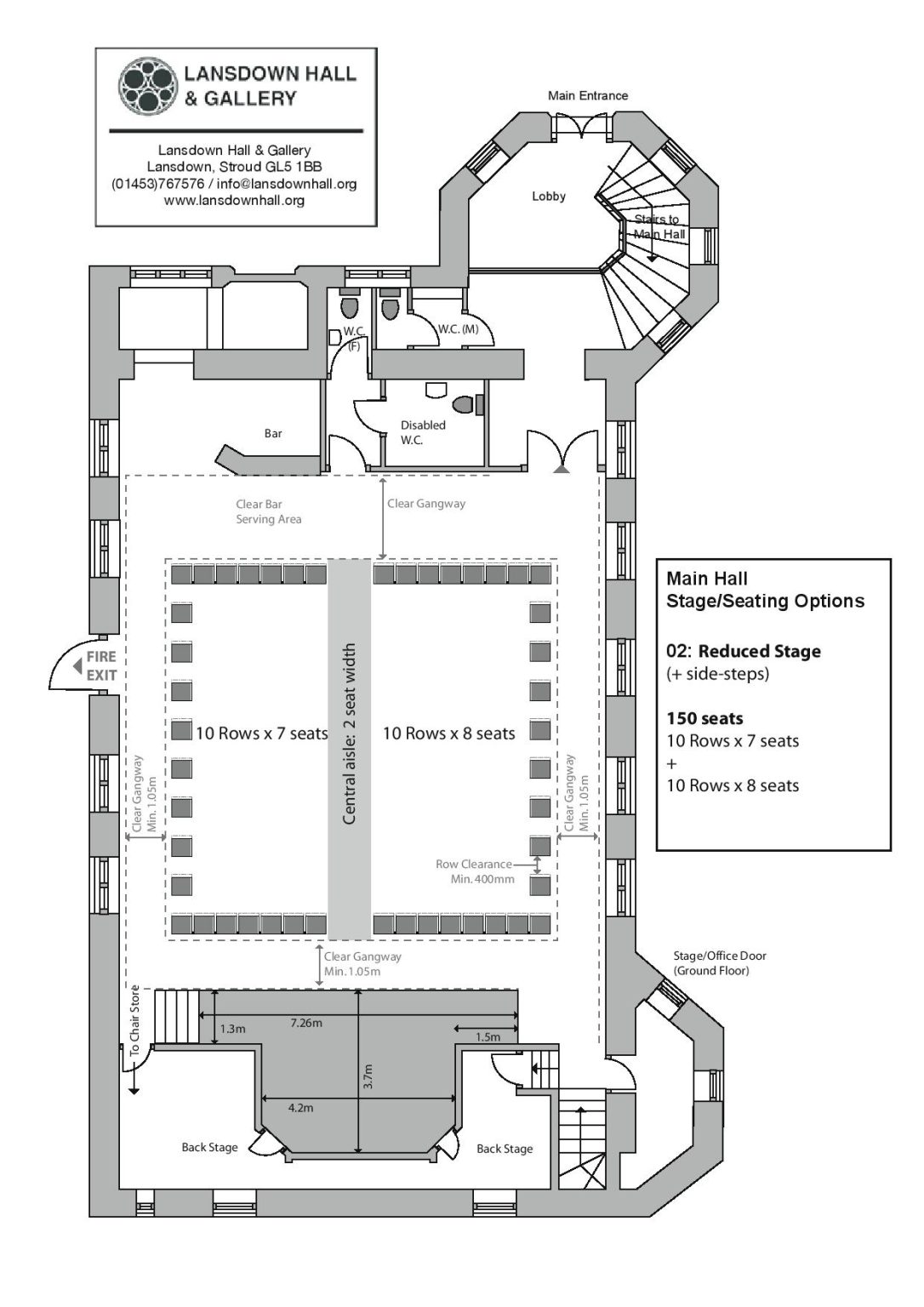 Hall Floor Plan - Lansdown Hall & Gallery